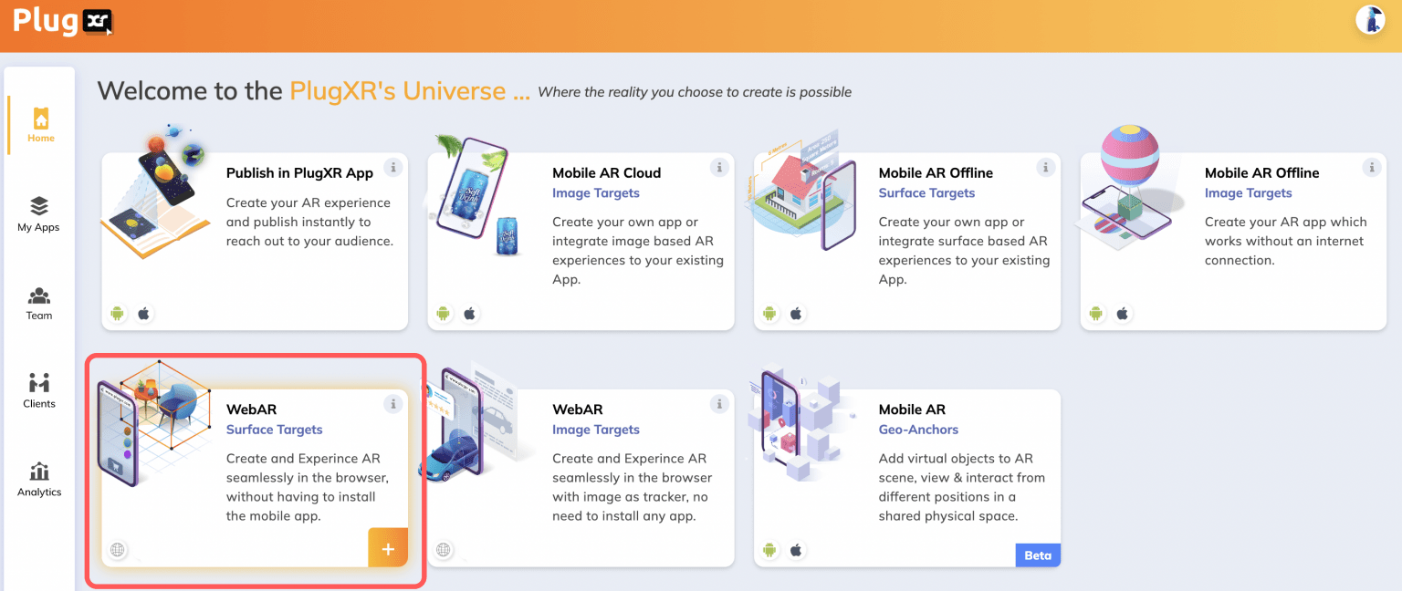 Markerless WebAR | PlugXR Markerless WebAR | PlugXR
