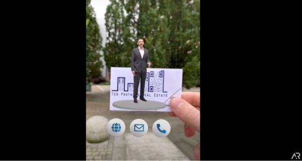 Augmented Reality Business Card without reliance on coding